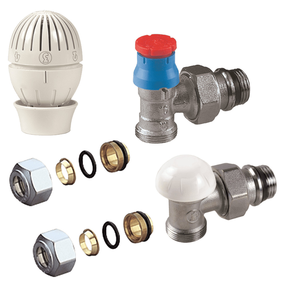 GIACOMINI R470A sarok termosztatikus radiátorszelep szett, 1